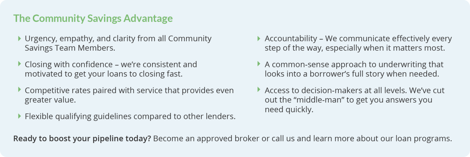 Wholesale Lending | My Community Savings